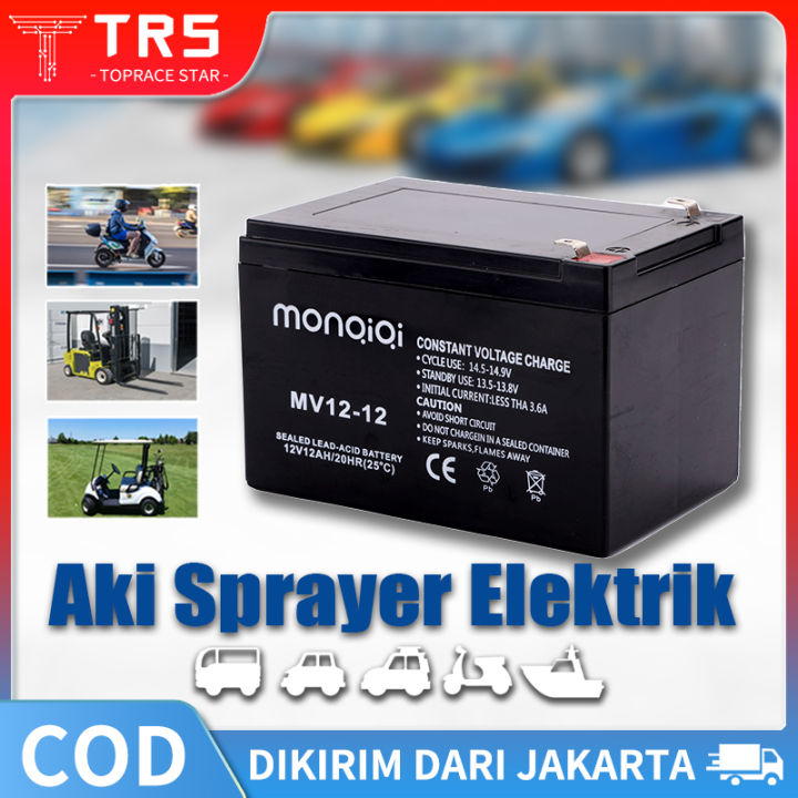 Aki Kering 12V 12AH Baterai Accu Tangki Alat Semprot Sprayer Elektrik ...