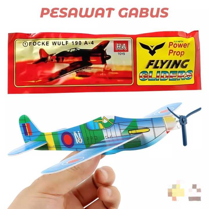 Mainan Jadul Pesawat Gabus Busa / Aneka Model / Flying Glider Mainan ...