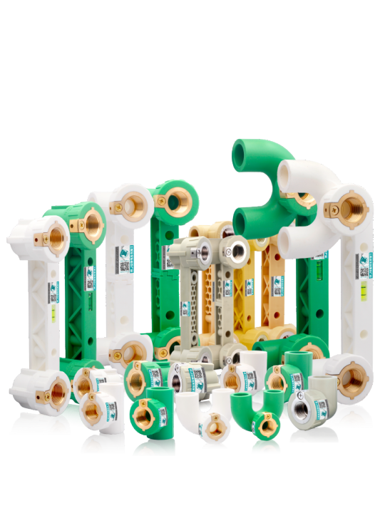 PPR Equal Potential Inner Wire Elbow Double Joint Three-Way Connector U ...