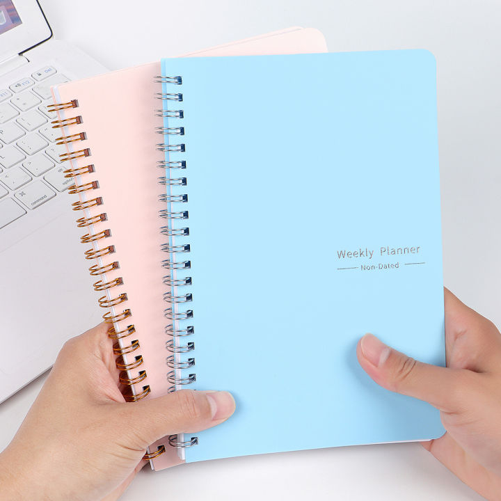 Weekly Planner Full English Self-Filled Schedule A5 Daily Plan Coil ...