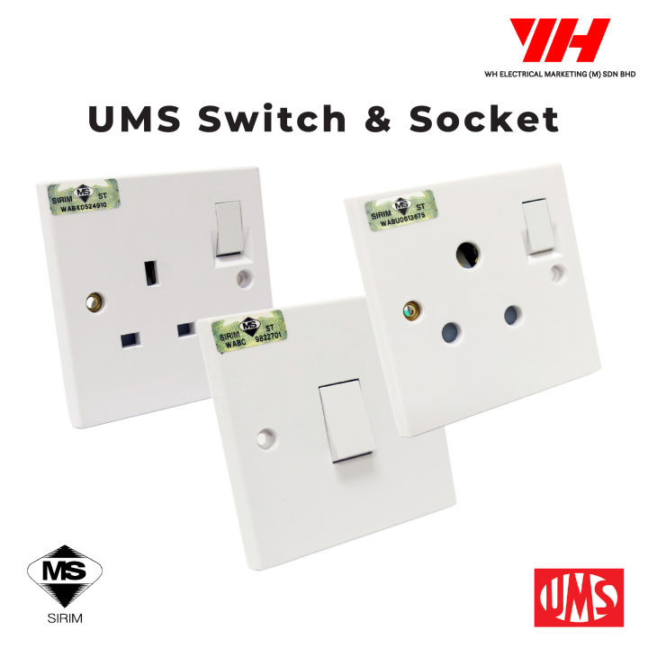 UMS Electrical Switches & Sockets [MS SIRIM] (White) || Suis | Lazada