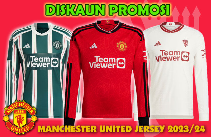 Manchester United Hom, Away & Third Football Jersey 2023/24 (Long ...