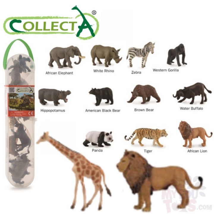 Collecta 12PCS Of Mini Wild Life Animals Box Set Models A1105 : lion ...