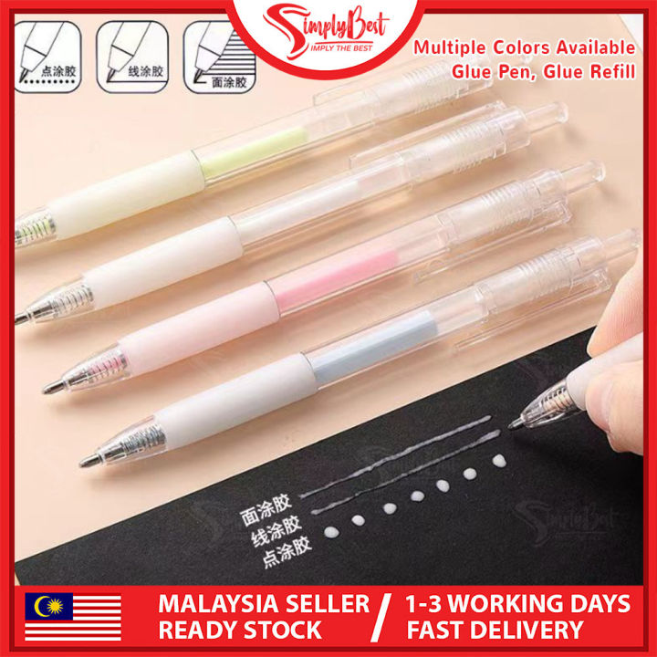 SIMPLYBEST Ball Point Glue Pen Kids Paper Crafts Blue Refillable Quick ...