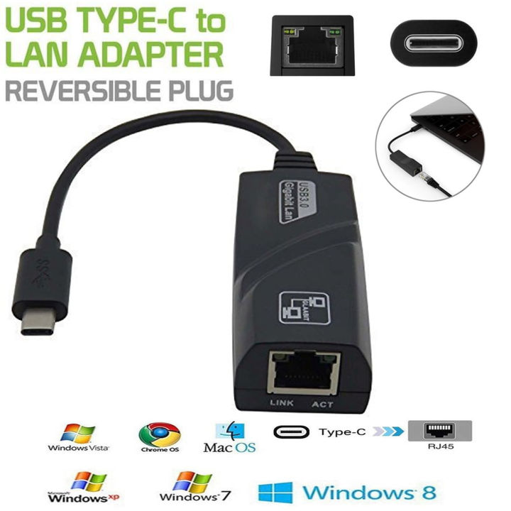 Type-C 3.1 / USB 3.0 Ethernet Adapter RJ45 Lan Network Card Lan Gigabit ...