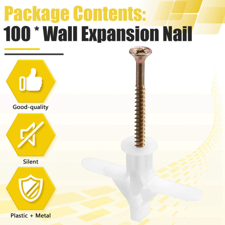 GO Auto-100PCS Aircraft Type Expansion Pipe Gypsum Board Expansion Plug ...