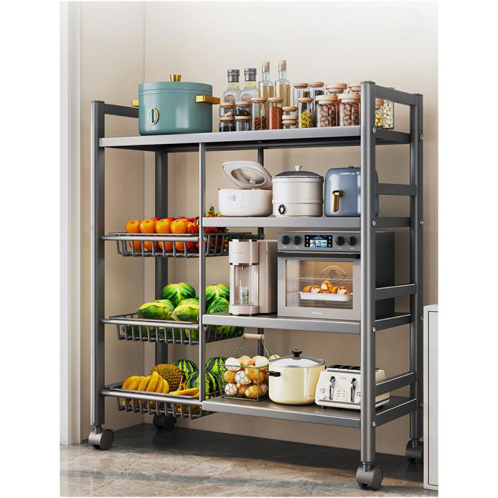 Shop2day Kitchen Cabinet Rack Storage Shelves with Storage Basket ...