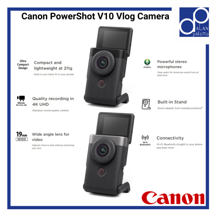 Canon PowerShot V10 Vlog Camera for Content Creators | 20.9MP | UHD 4K ...