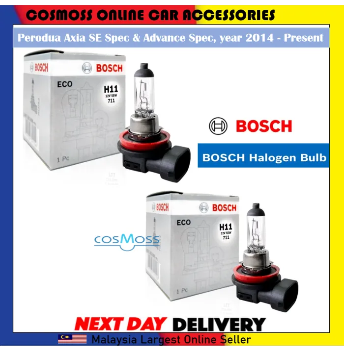 Bosch Headlamp HeadLight H11 Light Bulbs for Perodua Axia SE Spec ...