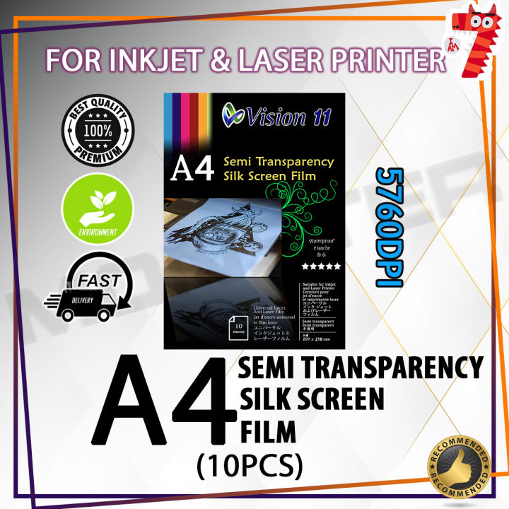 A4 Semi Transparency Inkjet/Laser Silk Screen / Rubber Stamp / Tracing ...