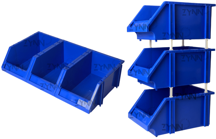 [SG STOCK] BLUE CONTAINER KTK Plastic Box Shelf Screw Stackable PVC ...