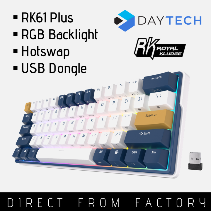 RK61 Plus 60% Mechanical Keyboard by Royal Kludge with Hotswap Wireless ...