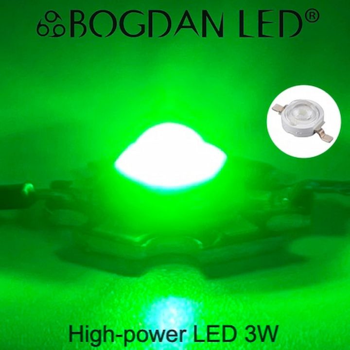 High Power, หลอด LED 3W Green แอลอีดีลูกปัดสีเขียว ให้ความสว่างสูง ความ ...