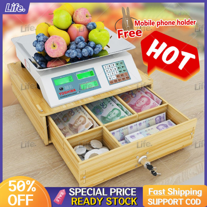【Inventory+Local Shipping】Desktop Multi-Grid Wooden Money Drawer ...