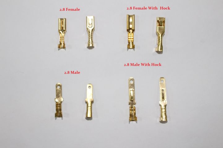 100PCS 2.8mm Male Female Electronic Terminal Clip Connector Copper ...