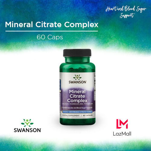 Swanson Mineral Citrate Complex (Calcium-Magnesium-Zinc-Potassium) 60 ...