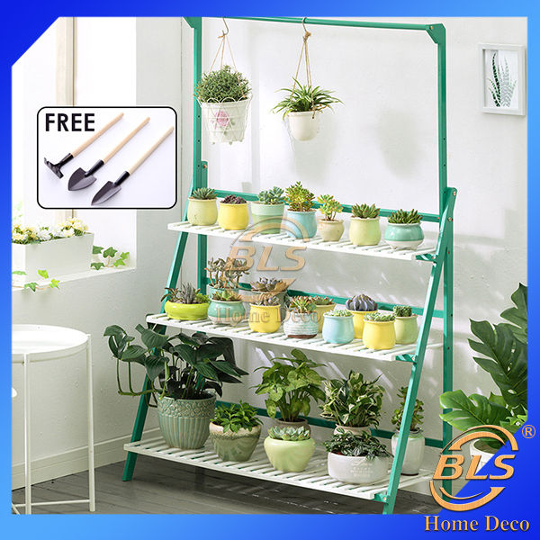 (Green White Color) Ins Korea Style 3 Tier Hanging & Storage Solid ...