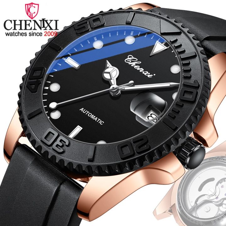 CHENXI Automatic Mechanical Mens Watch Luxury Leather Waterproof Quartz Tourbillon Wristwatch ...