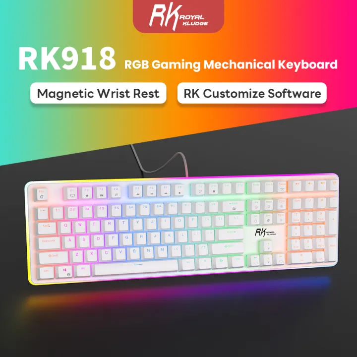 RK ROYAL KLUDGE RK918 Ergonomic Mechanical Gaming Keyboard with Wrist ...