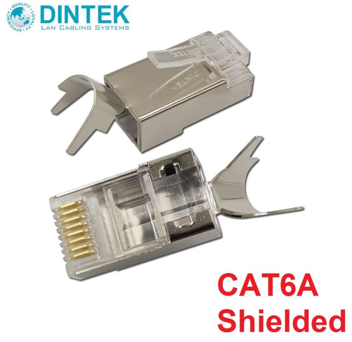 Dintek PowerMax CAT6A Shielded FTP Solid RJ45 Modular Plug - Cat6a ...