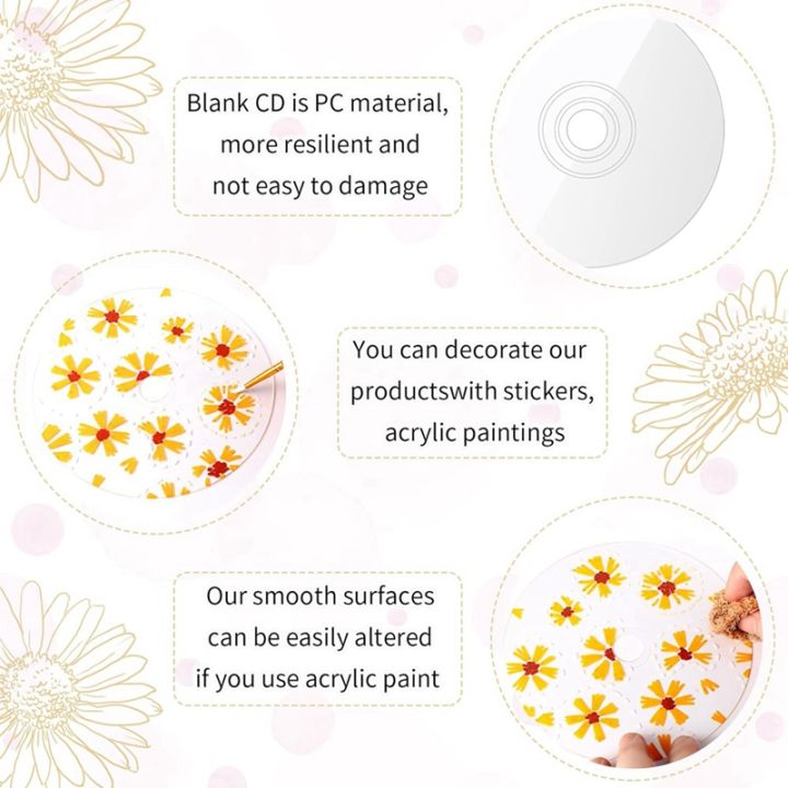 80 Pieces Clear Cds for Painting 4.8Inch Blank Cds for Decoration DIY ...