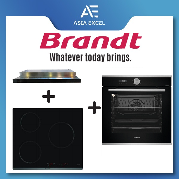 BRANDT AI1790X 90CM SLIMLINE HOOD WITH TOUCH CONTROL + BRANDT BPI6309B ...
