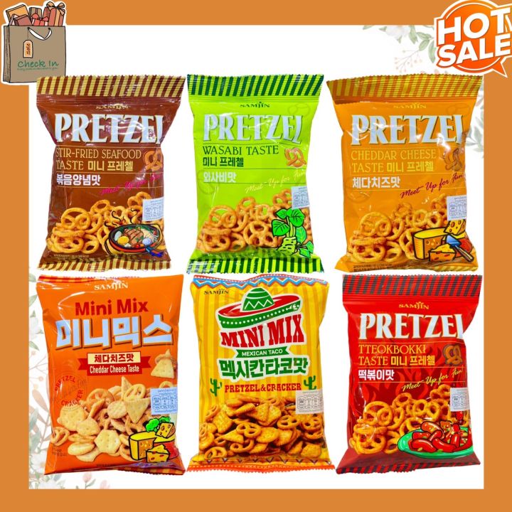 💗 ขนมเกาหลี 💗Samjin Pretzel เพรสเซล อบกรอบ มีให้เลือกหลากหลายรสชาติ ...