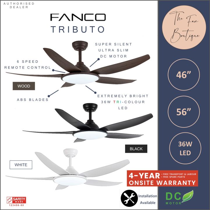New Launch - FANCO TRIBUTO 46" | 56" DC Motor Ceiling Fan with 36W ...