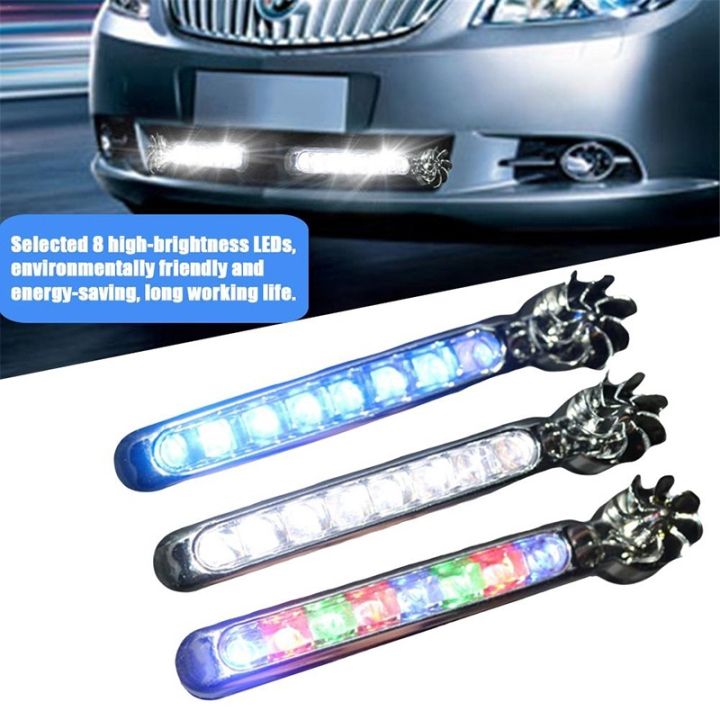 1Pcs Universal Wind Energy No Need External Power Supply Car Daytime Running Lights 8 LED DRL ...