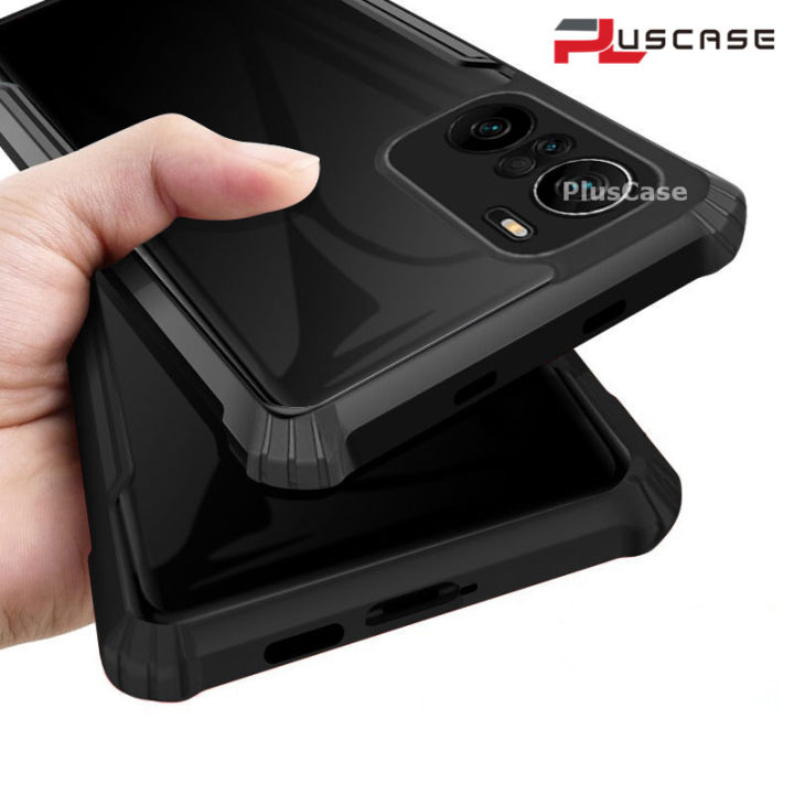 PlusCase for Xiaomi Poco F3 Case Air Cushion Hard Crystal Clear Back ...