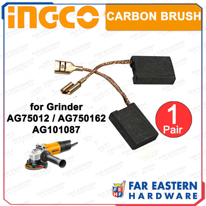 INGCO Carbon Brush for Angle Grinder 1 Pair AG75012 AG750162 AG750283 ...