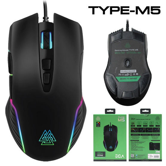 EGA Type M5 Gaming Mouse เมาส์เกมมิ่งมาโคร 6400DPI พร้อมโปรแกรมปรับตั้ง ...