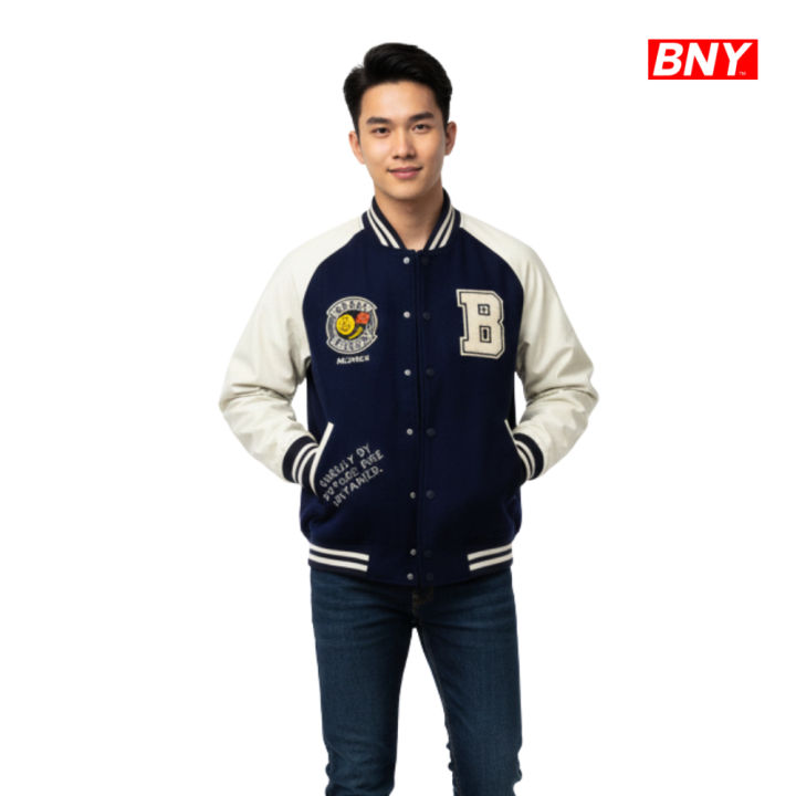 BNY MENS' VARSITY JACKET WITH CHENILLE PATCH AND EMBROIDERY (219 ...