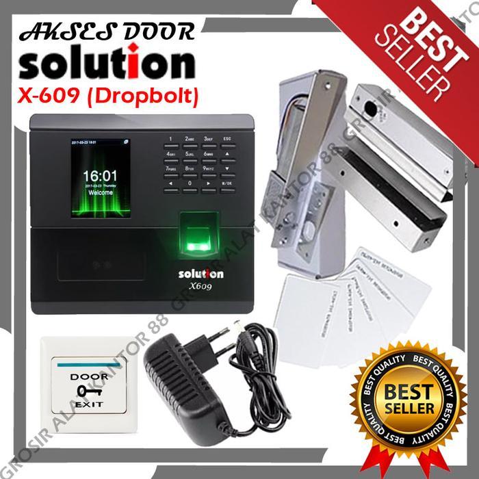 PAKET AKSES DOOR SOLUTION X609 DROPBOLT / ACCESS CONTROL PINTU KACA ...