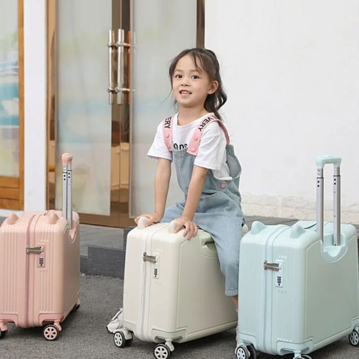 Children's Luggage Can Sit Ride Girl 18 Inch Ultra Light Boarding ...