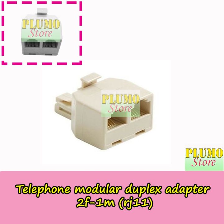 KIO Telephone Splitter modular duplex adapter 2f-1m (rj11) per piece | Lazada PH