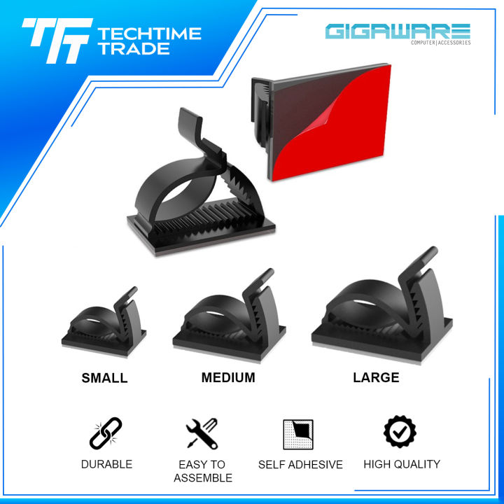 Gigaware 10pcs Self-adhesive Cable Clips Management Charging Power Cord ...