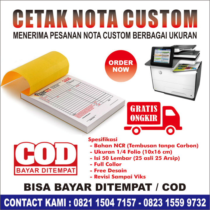 NOTA CUSTOM/NOTA OLSHOP NAMA SENDIRI 2 PLY (MINIMAL ORDER 4 BUKU) NOTA ...