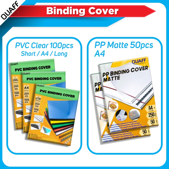 (PRINTING VIEW) QUAFF PVC Binding Cover 200-250 Microns A4, Short, Long ...