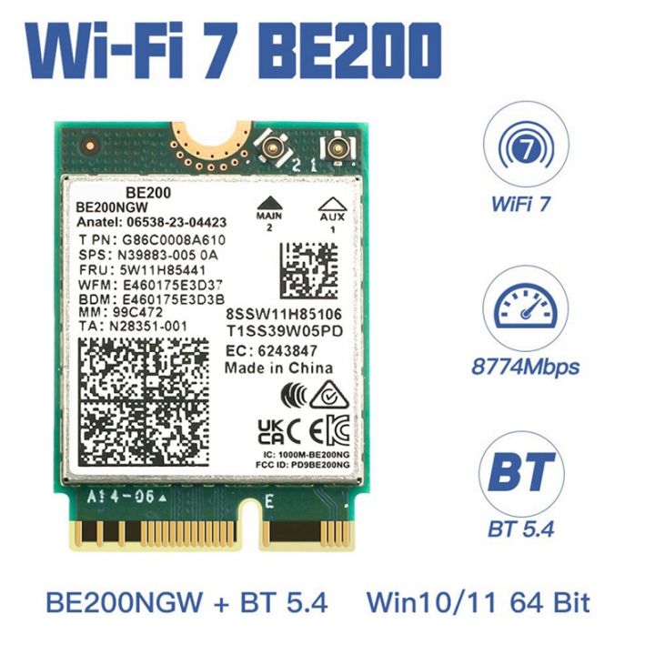 WIFI 7 BE200 BE200NGW WiFi Card Bluetooth 5.4 Wireless Network Adapter ...