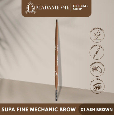MADAME GIE -SUPA FINE THIN EYEBROW - 01. Ash brown | Lazada Indonesia