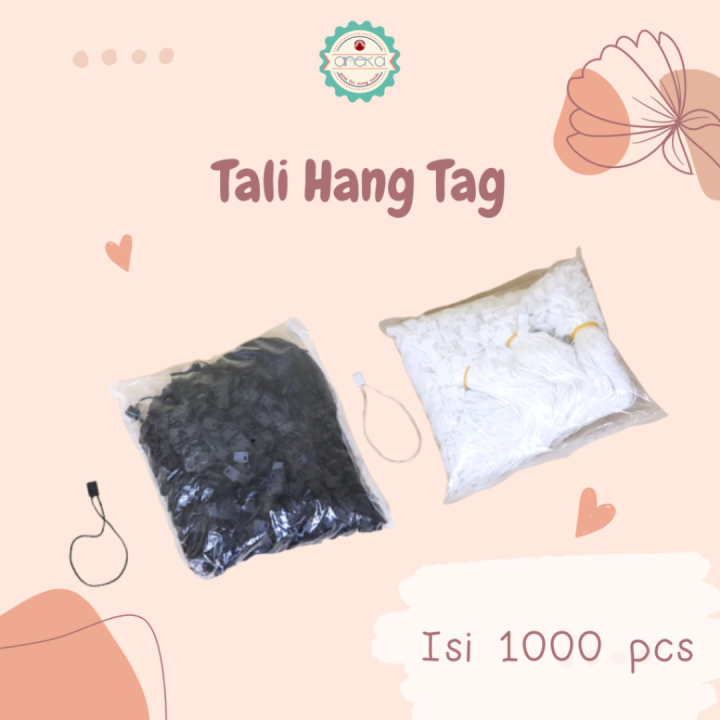 ANEKA - Tali Hang Tag / Tag Rope Hitam & Putih isi 1000pcs | Lazada ...