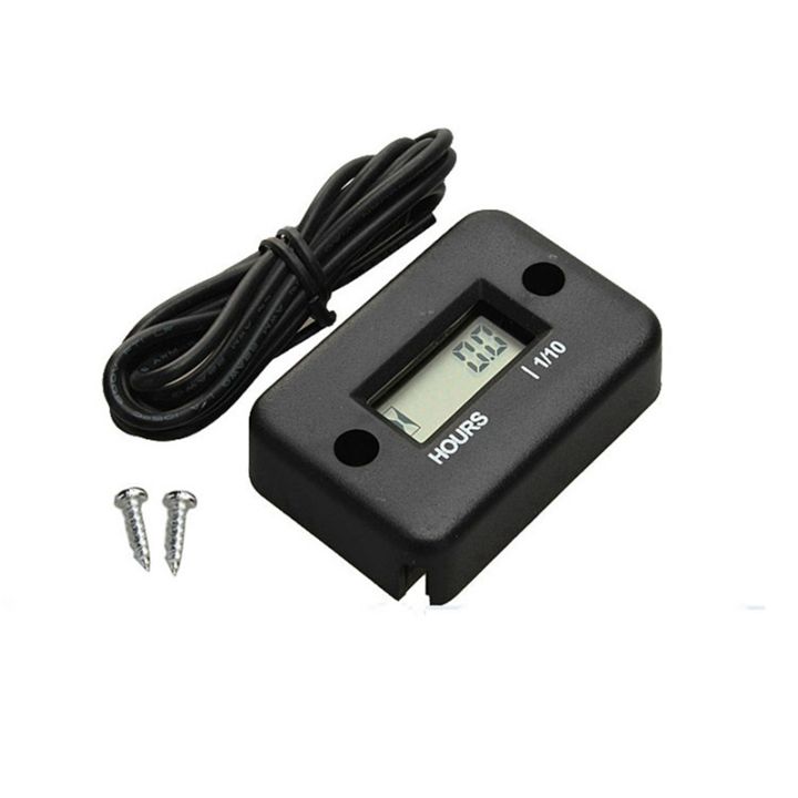 Waterproof LCD Display Digital Hour Meter Inductive Timer for Bike Motorcycle ATV Snowmobile ...