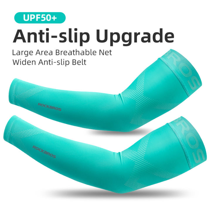 ROCKBROS Cool Ice Silk Arm Sleeves Sun Protection Anti-UV For Summer ...