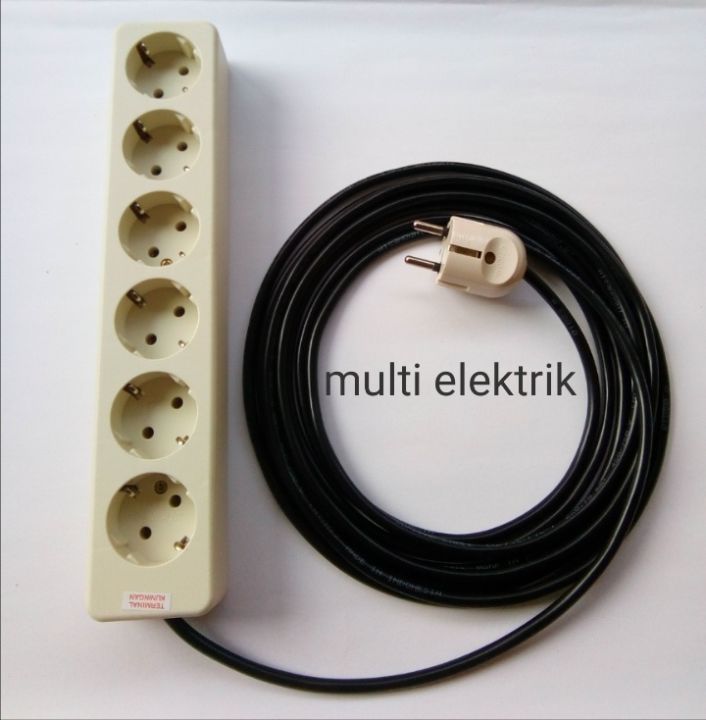 uticon stop kontak 6 lubang kabel supreme 10 meter - colokan listrik ...