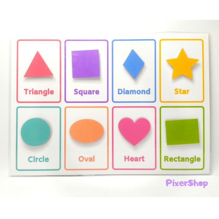 Shapes Chart / Interactive Learning Chart / Laminated Poster / Toddler ...