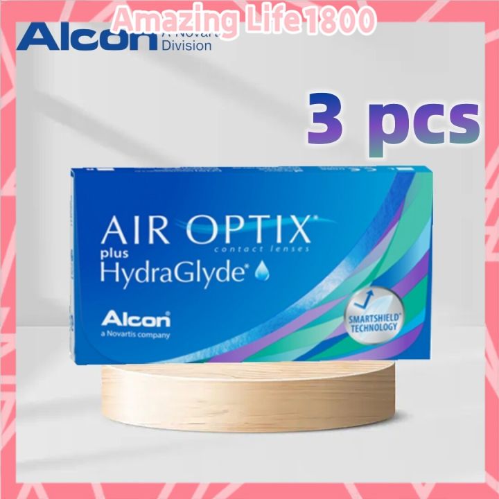 (3 pcs) Alcon Air Optix Plus Hydraglyde Monthly Disposable Lens Clear ...