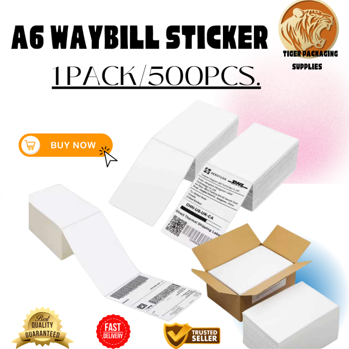 A6 Waybill Sticker Thermal Papper /FOLD 500 SHEETS | Lazada PH