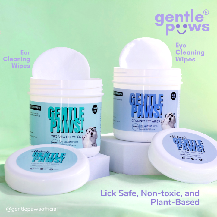 Dog and Cat Ear & Eye Wipes - Gentle Paws' Plant-Based, Organic Wipes ...
