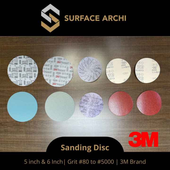 3M Brand Sanding Discs For Orbital Sander | 5 Inch and 6 Inch | Grit 80 ...